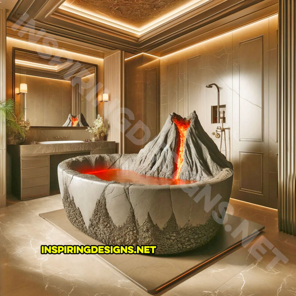 These Volcano Bathtubs Erupt Your Bathroom with Style and Charm