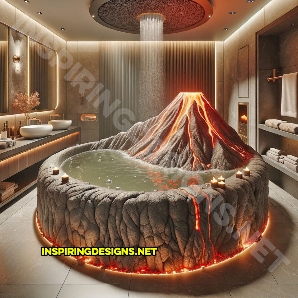 These Volcano Bathtubs Erupt Your Bathroom with Style and Charm