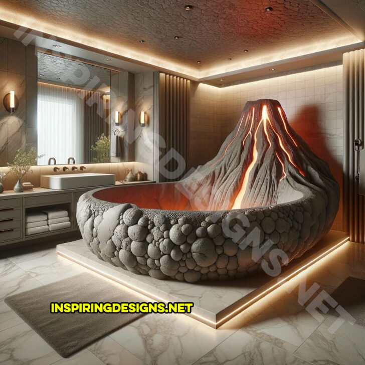 These Volcano Bathtubs Erupt Your Bathroom with Style and Charm