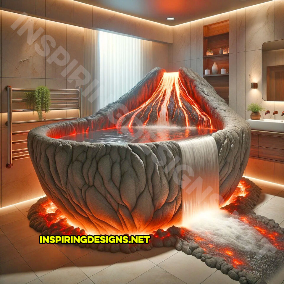 These Volcano Bathtubs Erupt Your Bathroom with Style and Charm