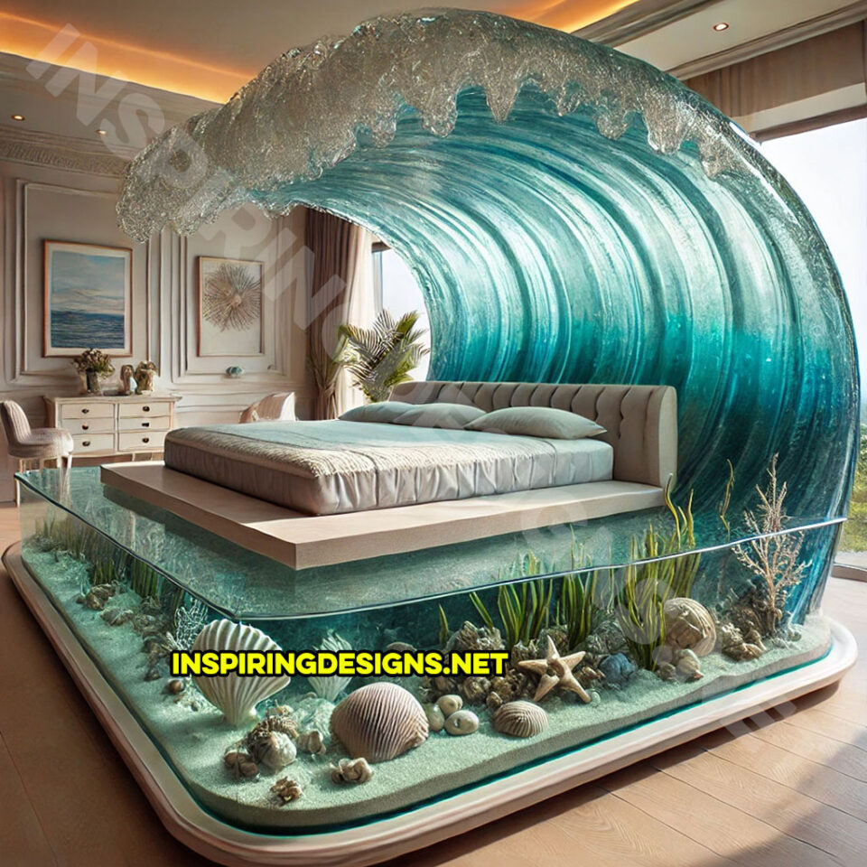 These Epoxy Wave Beds Will Make You Feel Like You're Sleeping in the Ocean