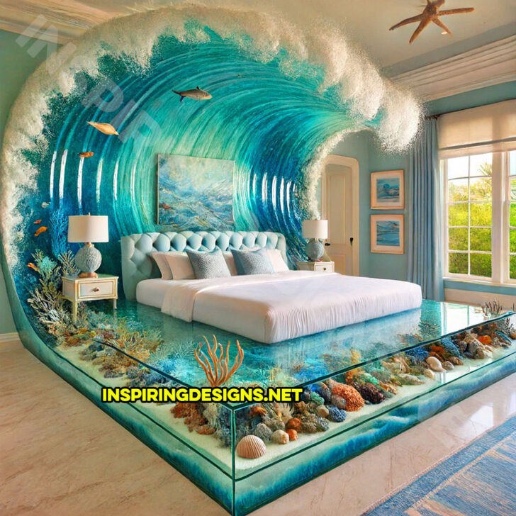 These Epoxy Wave Beds Will Make You Feel Like You're Sleeping in the Ocean