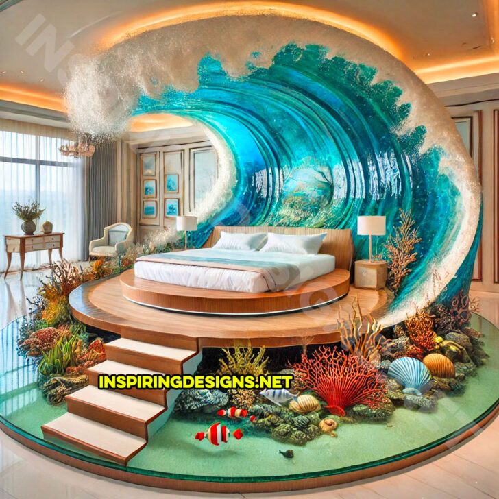 These Epoxy Wave Beds Will Make You Feel Like You're Sleeping in the Ocean