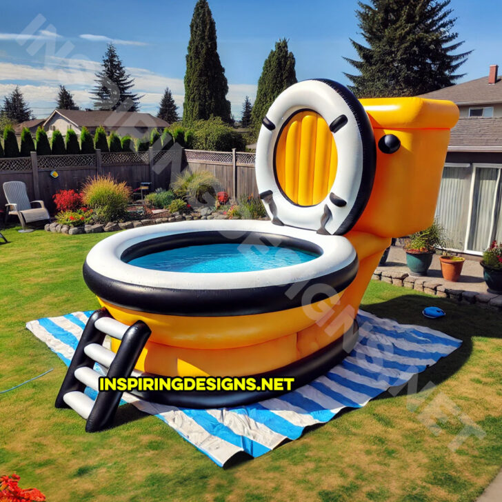 These Inflatable Toilet Shaped Pools Will Flush Away Your Boring Pool ...
