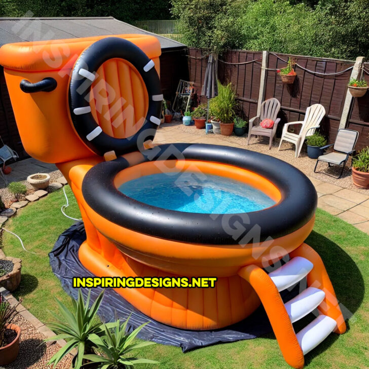 These Inflatable Toilet Shaped Pools Will Flush Away Your Boring Pool ...