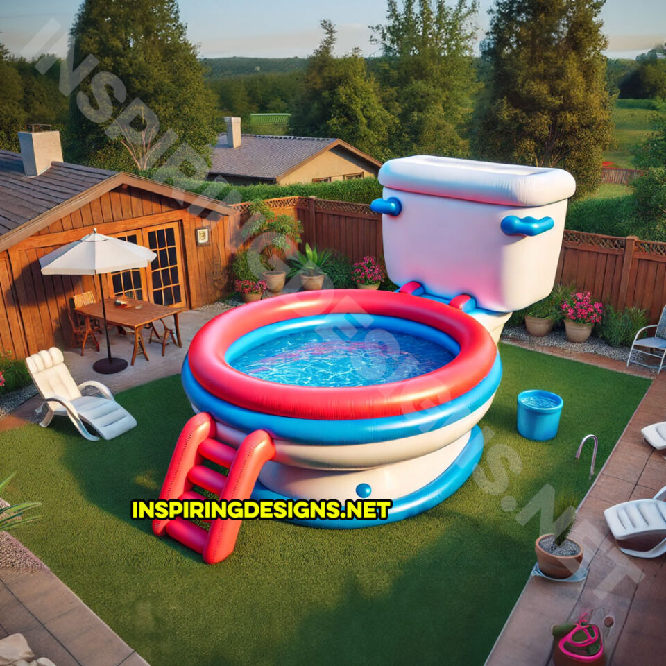 These Inflatable Toilet Shaped Pools Will Flush Away Your Boring Pool ...