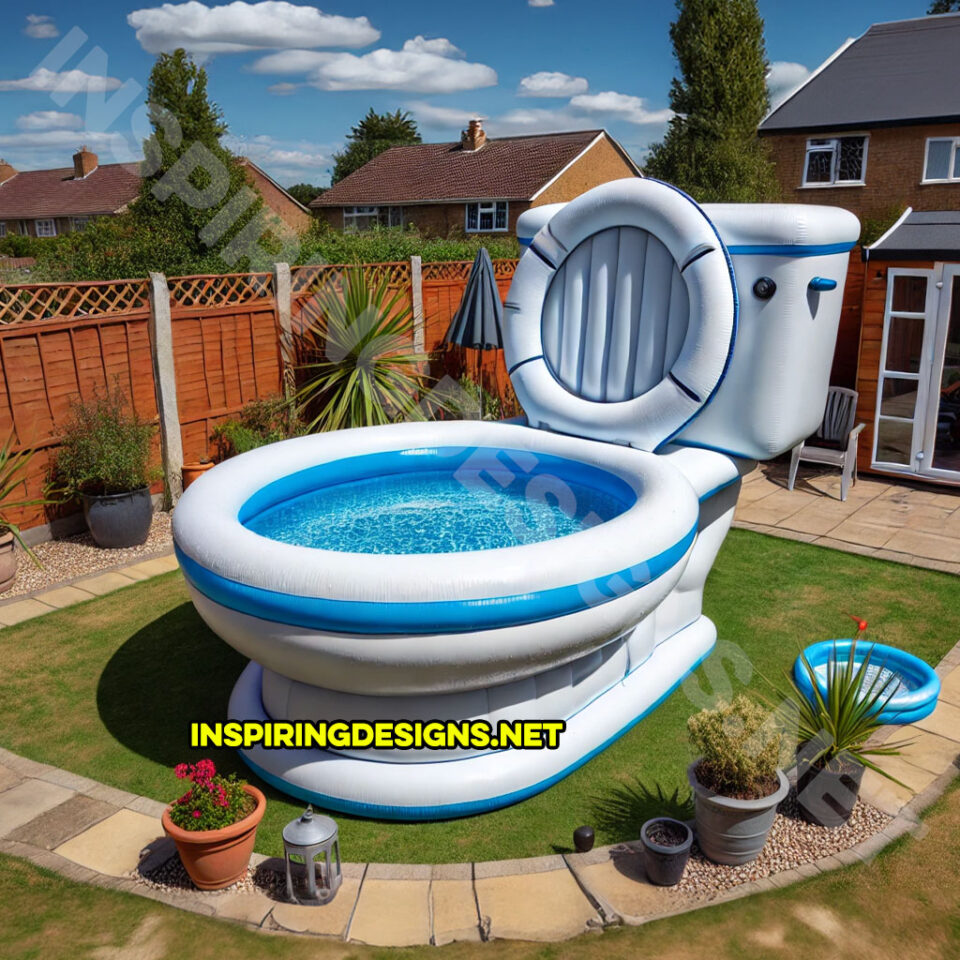 These Inflatable Toilet Shaped Pools Will Flush Away Your Boring Pool ...