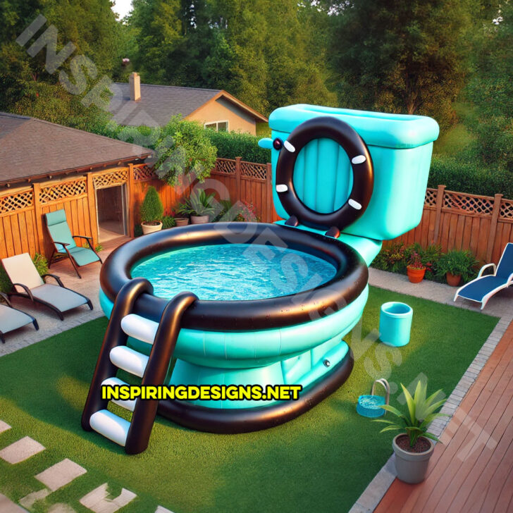 These Inflatable Toilet Shaped Pools Will Flush Away Your Boring Pool ...