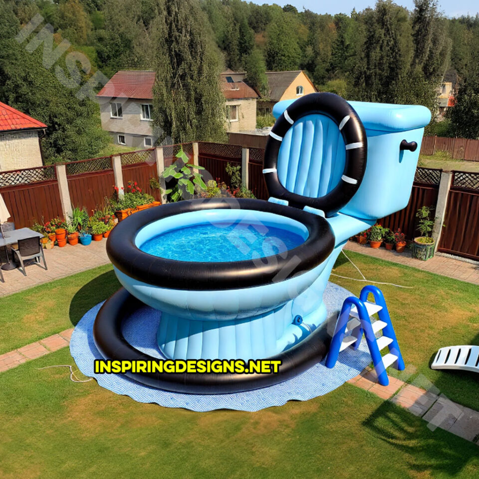These Inflatable Toilet Shaped Pools Will Flush Away Your Boring Pool ...