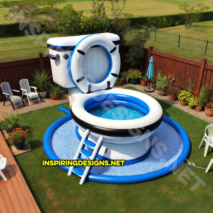 These Inflatable Toilet Shaped Pools Will Flush Away Your Boring Pool ...