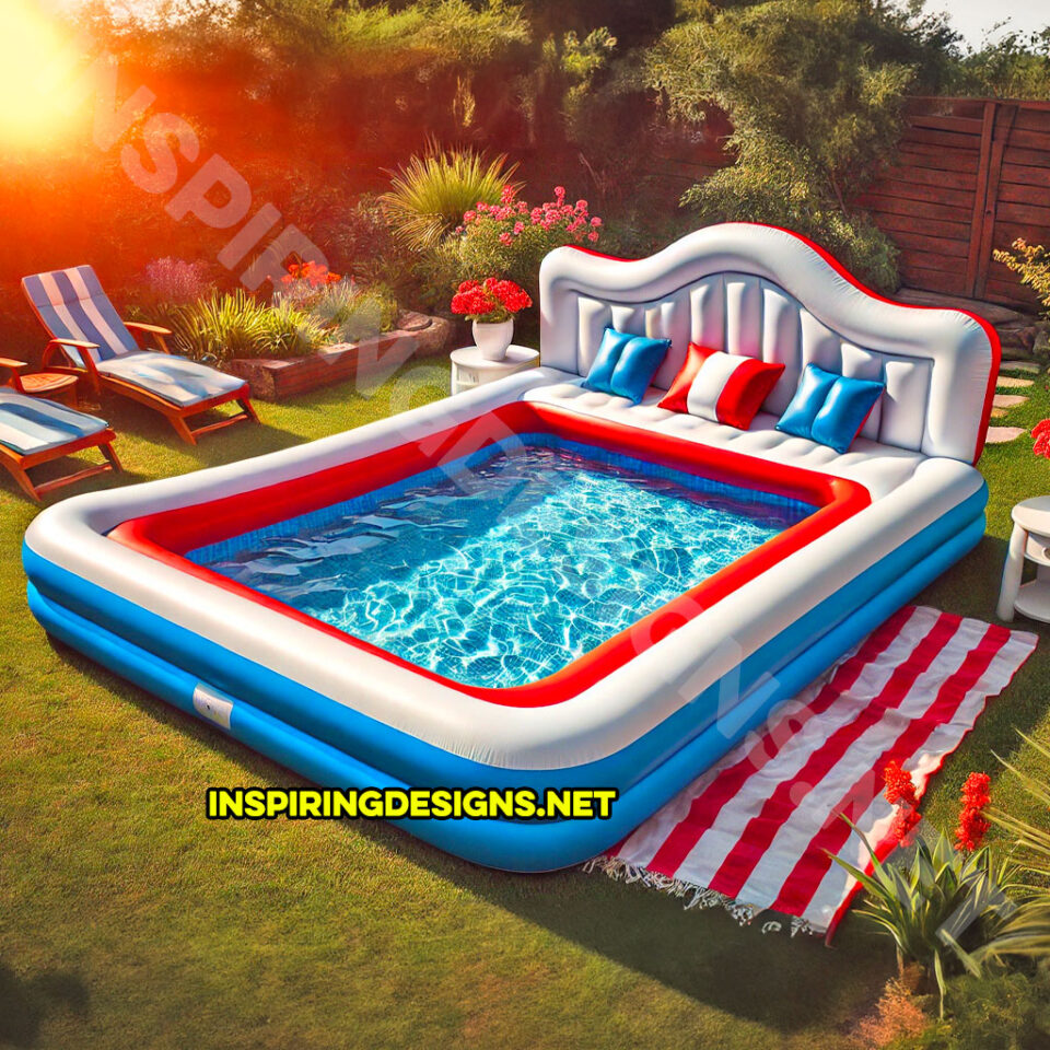 These Bed Shaped Inflatable Pools Will Have You Floating on Cloud Nine
