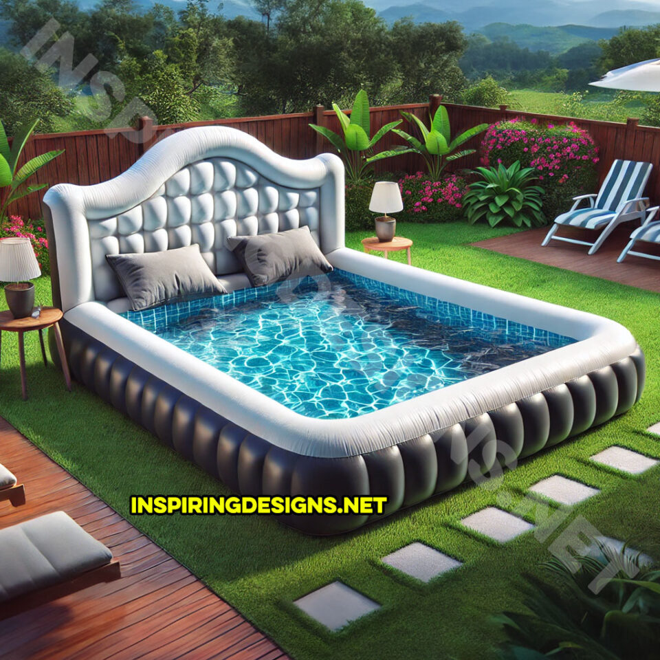 These Bed Shaped Inflatable Pools Will Have You Floating on Cloud Nine