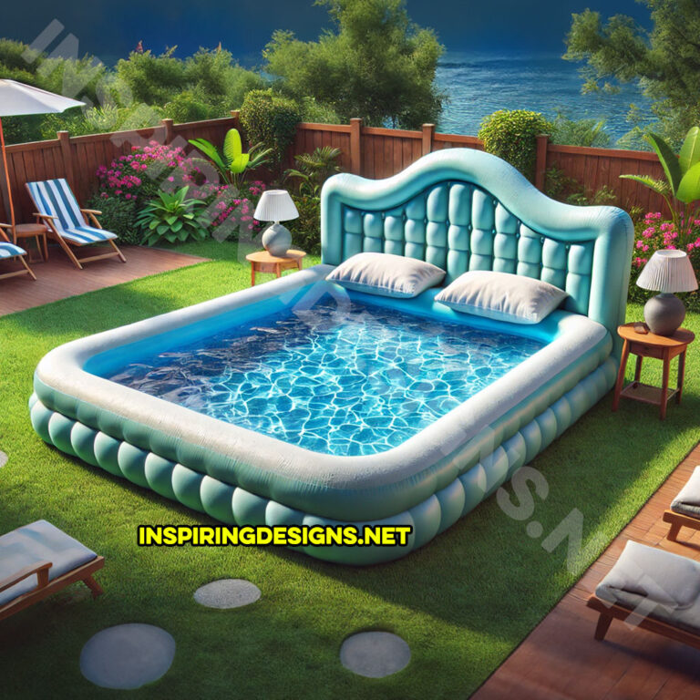 These Bed Shaped Inflatable Pools Will Have You Floating on Cloud Nine