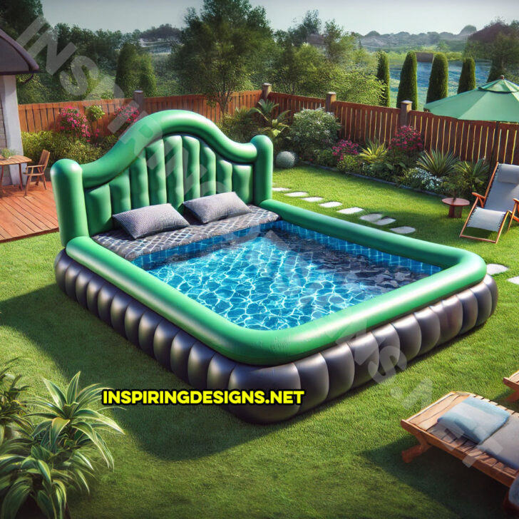 These Bed Shaped Inflatable Pools Will Have You Floating on Cloud Nine