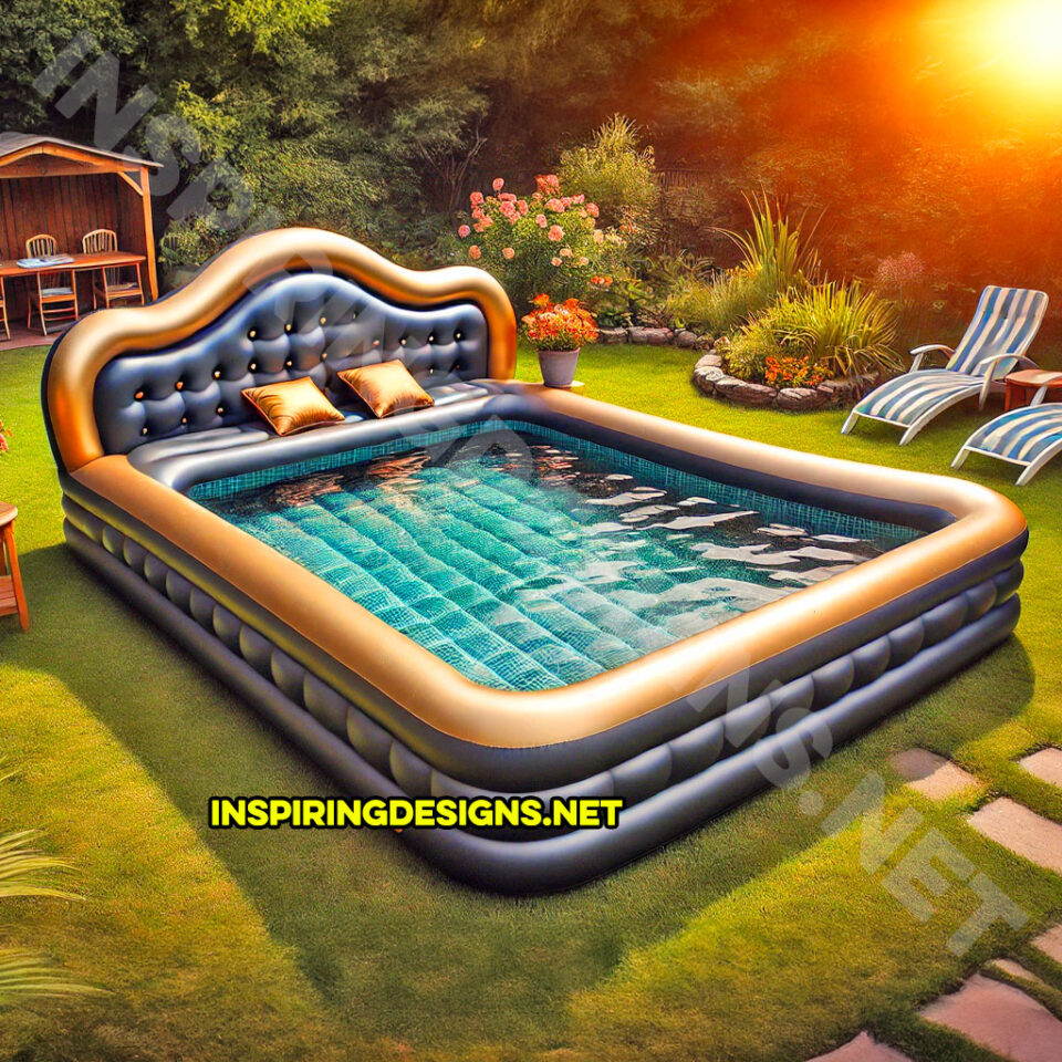 These Bed Shaped Inflatable Pools Will Have You Floating on Cloud Nine