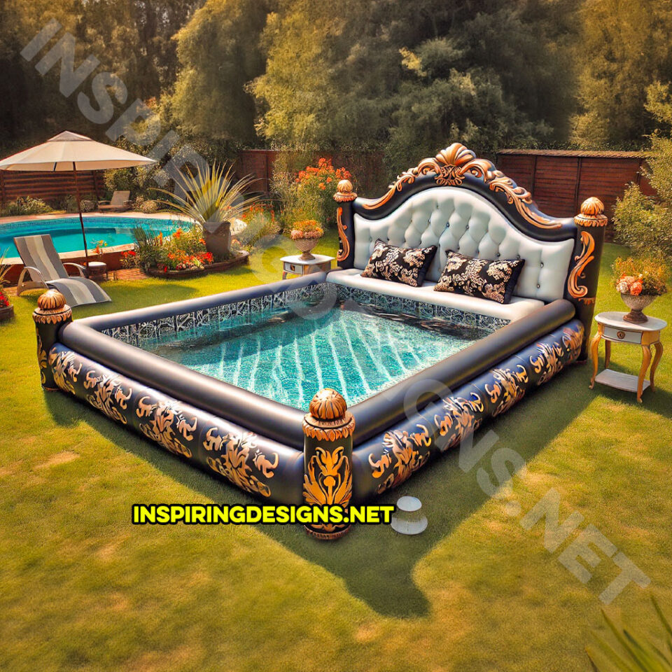 These Bed Shaped Inflatable Pools Will Have You Floating on Cloud Nine