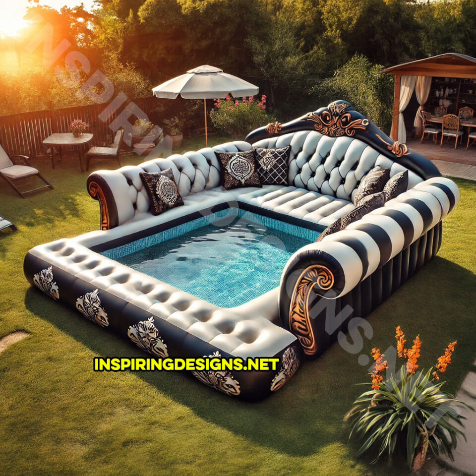 These Giant Sofa Shaped Inflatable Pools Are the Ultimate Summer Must-Have