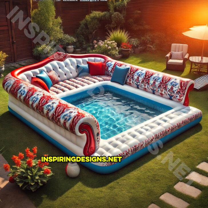 These Giant Sofa Shaped Inflatable Pools Are the Ultimate Summer Must-Have