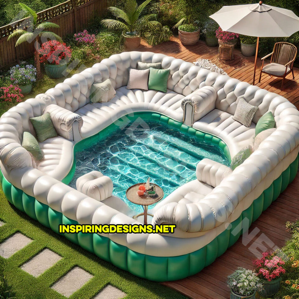 These Giant Sofa Shaped Inflatable Pools Are the Ultimate Summer Must-Have