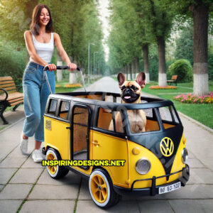 These Volkswagen Bus Pet Strollers Are the Grooviest Way to Walk Your Dog