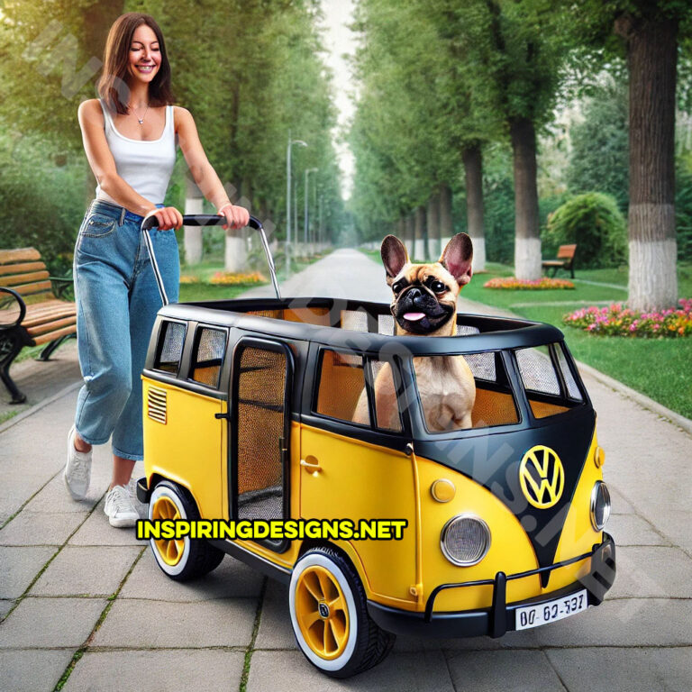 These Volkswagen Bus Pet Strollers Are the Grooviest Way to Walk Your Dog