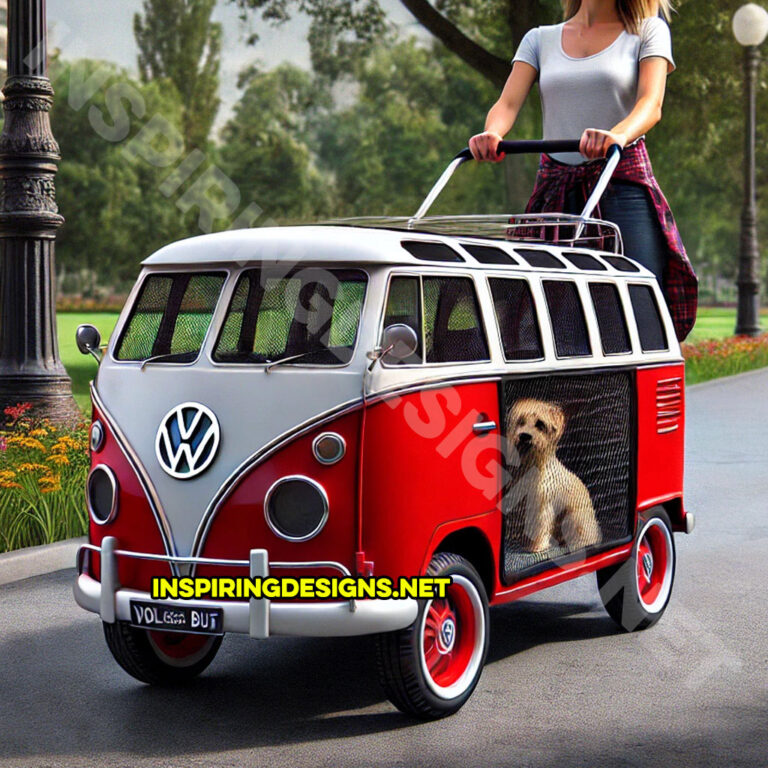 These Volkswagen Bus Pet Strollers Are the Grooviest Way to Walk Your Dog