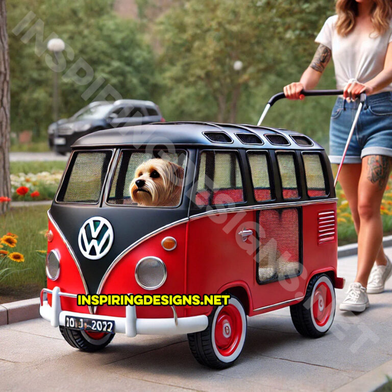 These Volkswagen Bus Pet Strollers Are the Grooviest Way to Walk Your Dog
