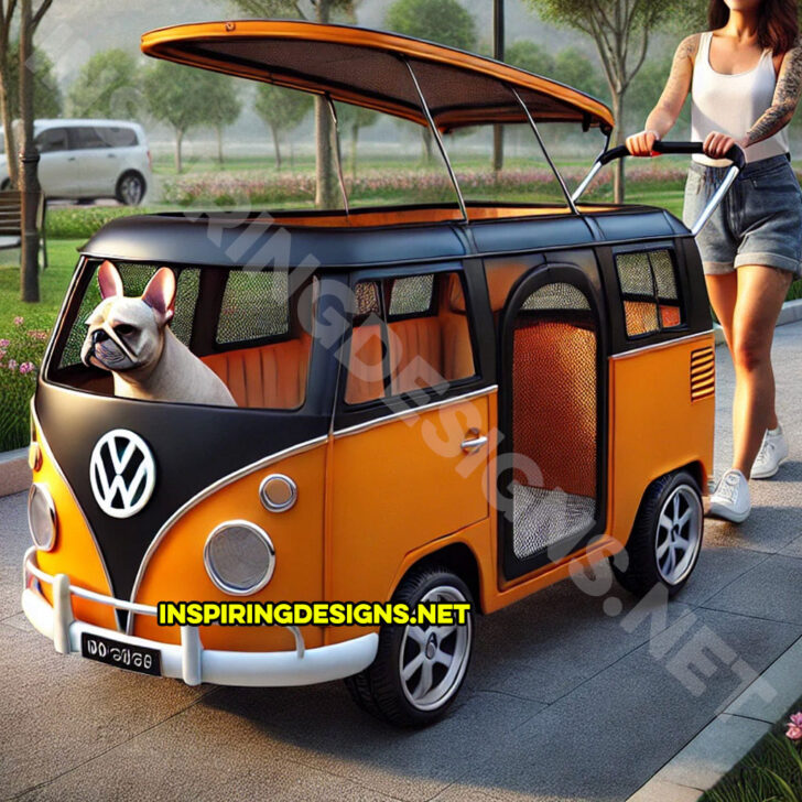 These Volkswagen Bus Pet Strollers Are the Grooviest Way to Walk Your Dog