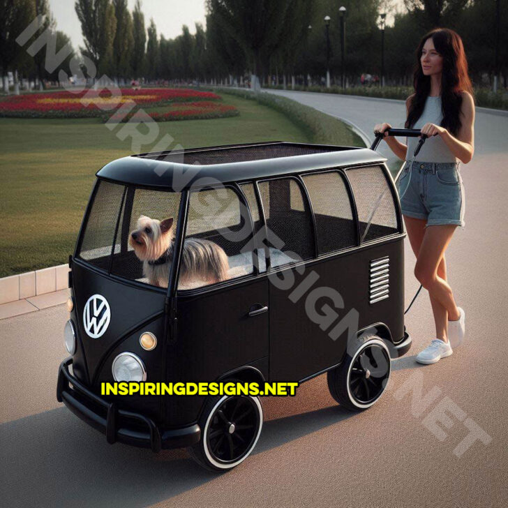 These Volkswagen Bus Pet Strollers Are the Grooviest Way to Walk Your Dog