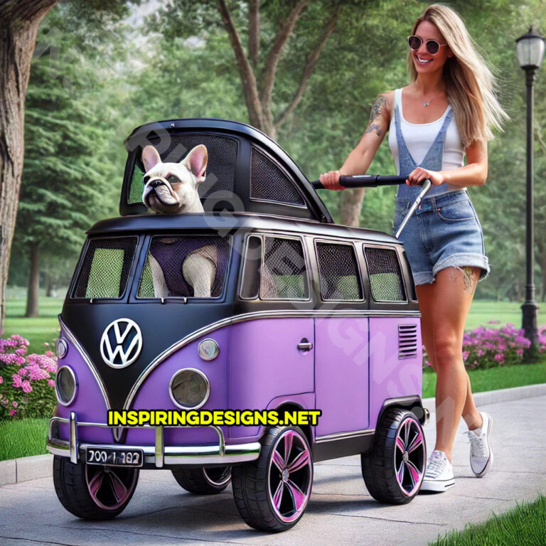These Volkswagen Bus Pet Strollers Are the Grooviest Way to Walk Your Dog