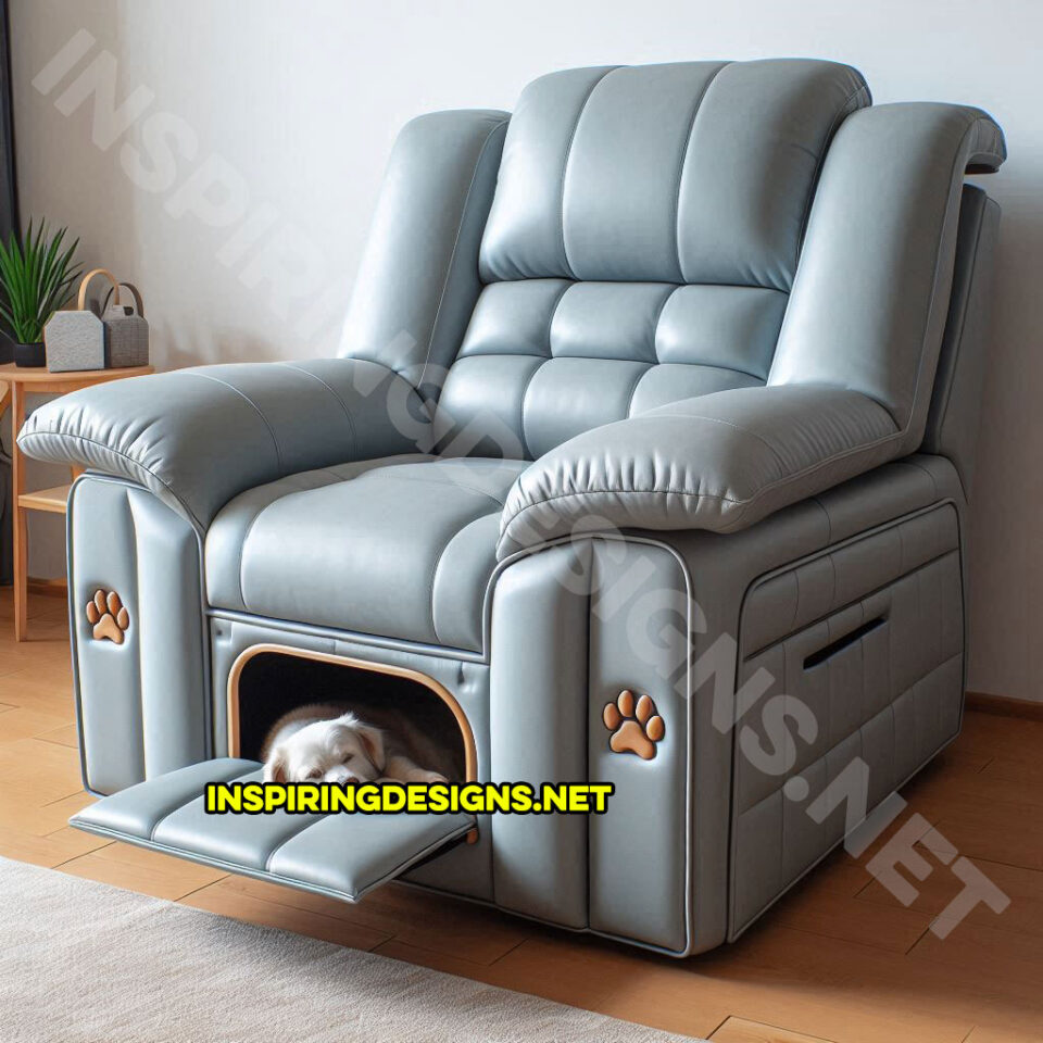 These Recliners Have Built-in Dog Houses Inside Them!