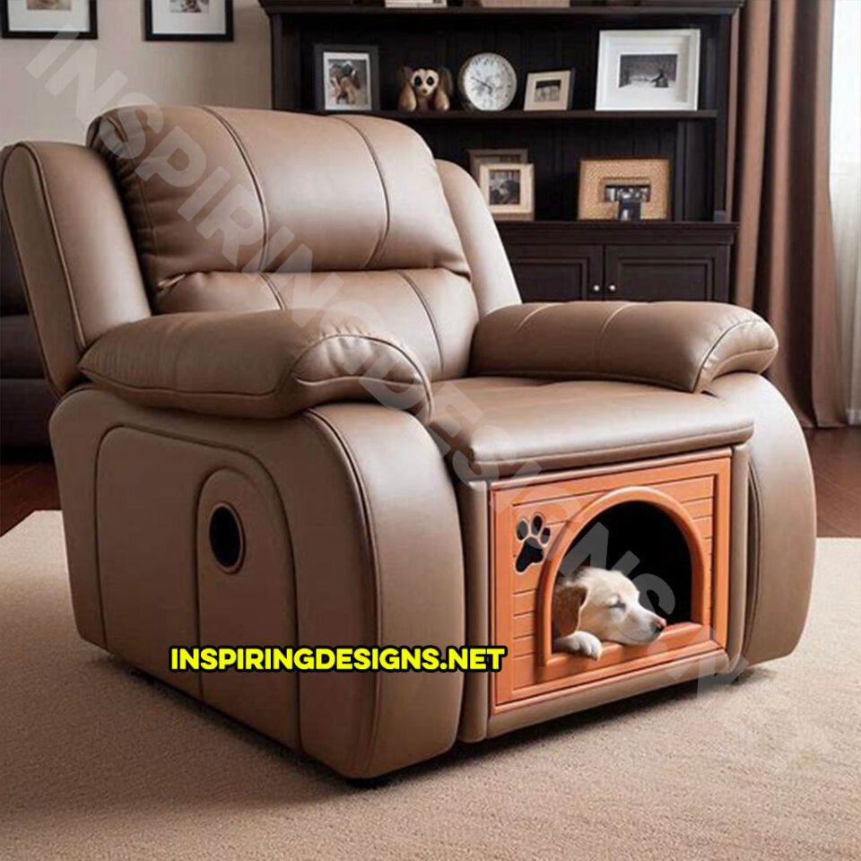 These Recliners Have Built-in Dog Houses Inside Them!