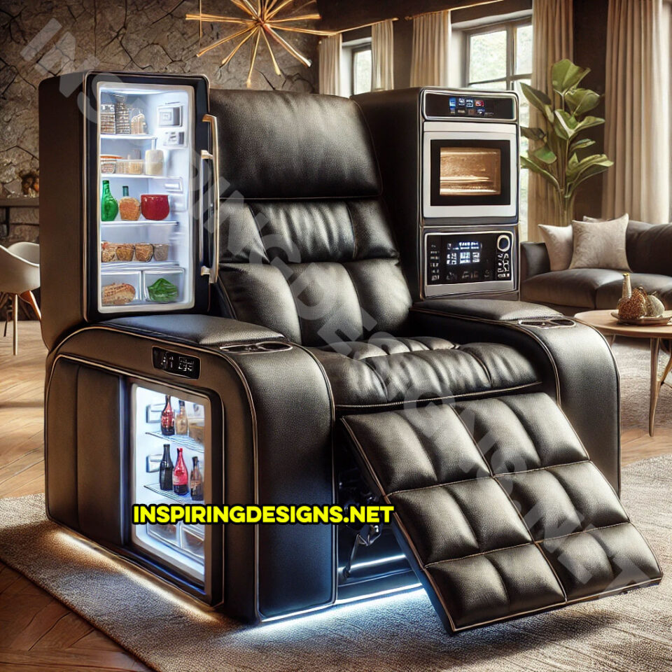 These Kitchen Recliners Have Built-in Microwaves and Refrigerators