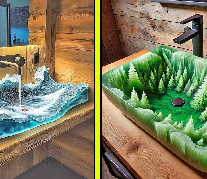 These Epoxy Nature Sinks Offer Stunning 3D Landscapes for Your Bathroom ...