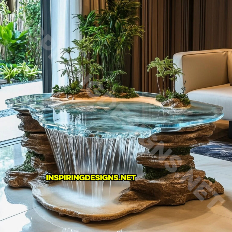 These Tropical Island Waterfall Coffee Tables Turn Any Room into a ...
