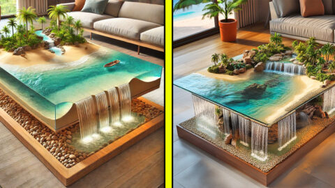 These Tropical Island Waterfall Coffee Tables Turn Any Room into a ...