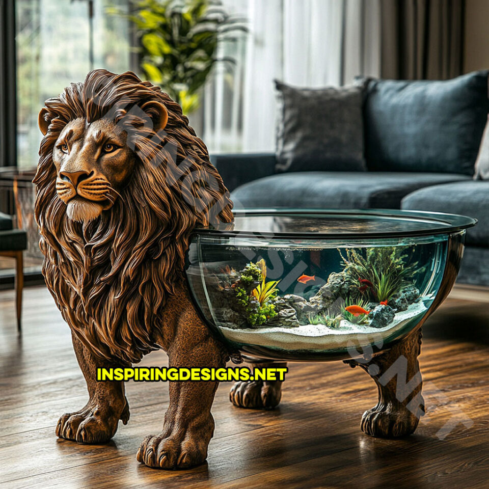 These Animal Shaped Aquarium Coffee Tables Will Make Your Living Room Roar
