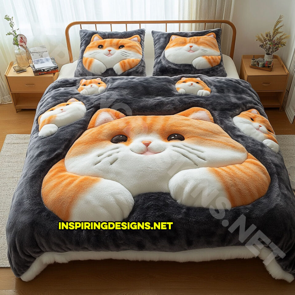 This Realistic Cat Bedding Transforms Your Room into a Kitty Wonderland