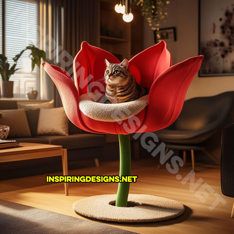 These Flower Shaped Cat Trees Will Make Your Home Bloom with Feline Fun
