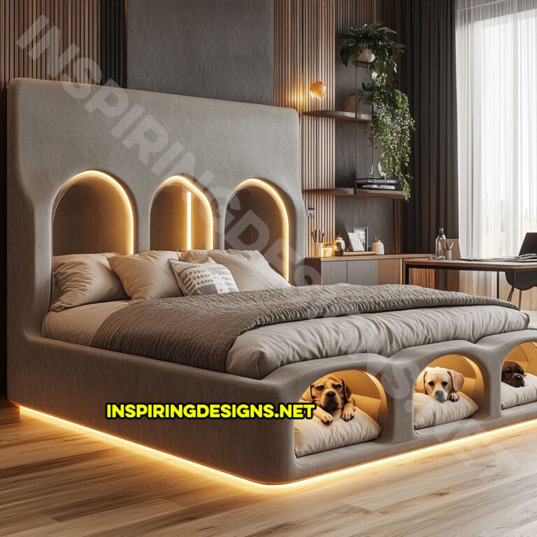 These Bed Frames With Built-in Dog Bed Pods Are a Game-Changer for Pet Owners