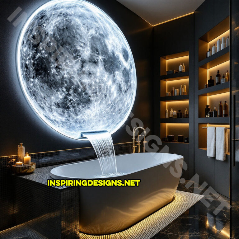 These Moon Waterfall Bathtubs Turn Bathing Into a Celestial Experience