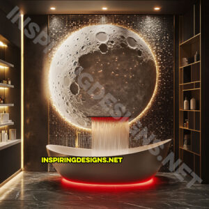 These Moon Waterfall Bathtubs Turn Bathing Into a Celestial Experience