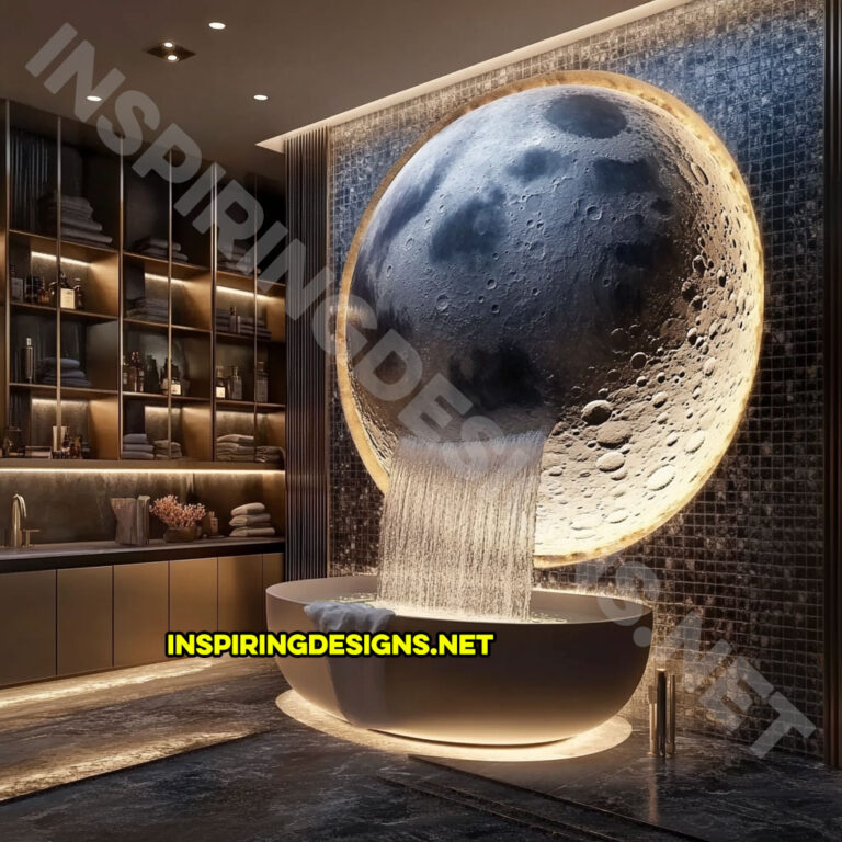 These Moon Waterfall Bathtubs Turn Bathing Into a Celestial Experience