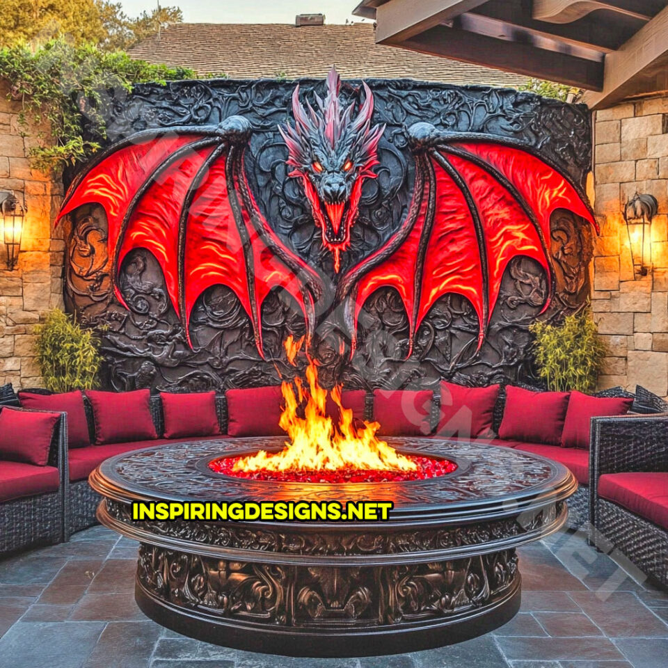 These Wall Mounted Fire Breathing Dragon Fire Tables Are The Ultimate ...