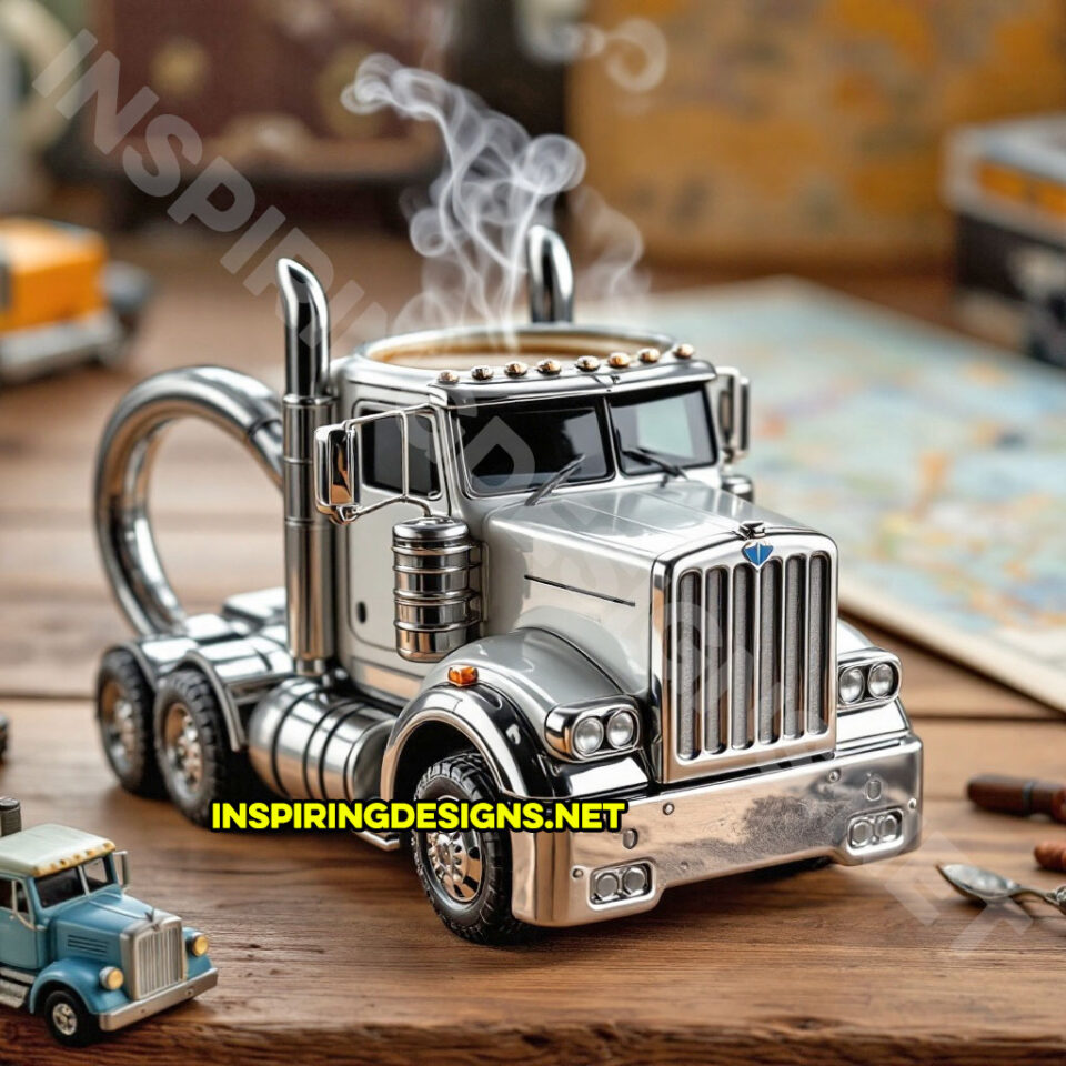 These Semi-Truck Coffee Mugs Are Perfect for Coffee-Loving Truckers