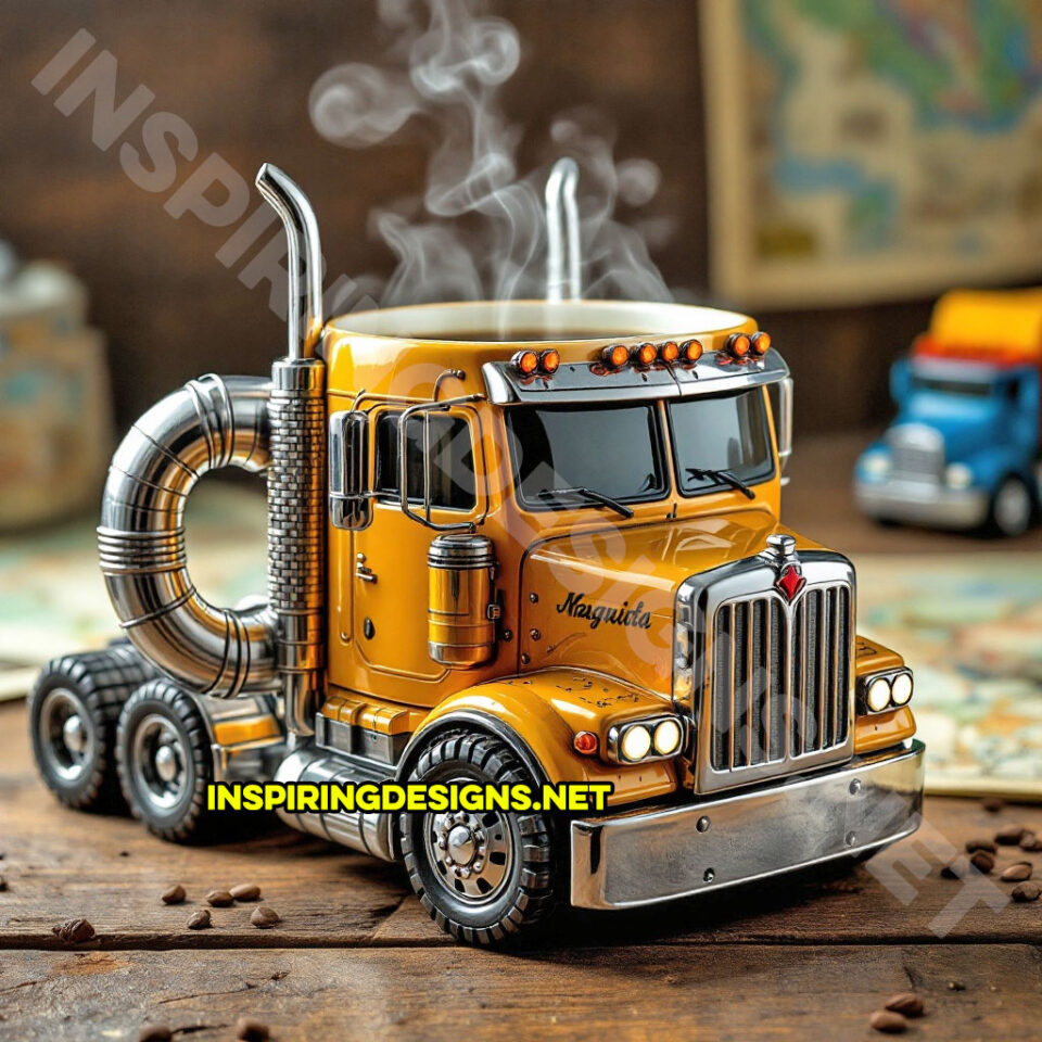 These Semi-Truck Coffee Mugs Are Perfect for Coffee-Loving Truckers