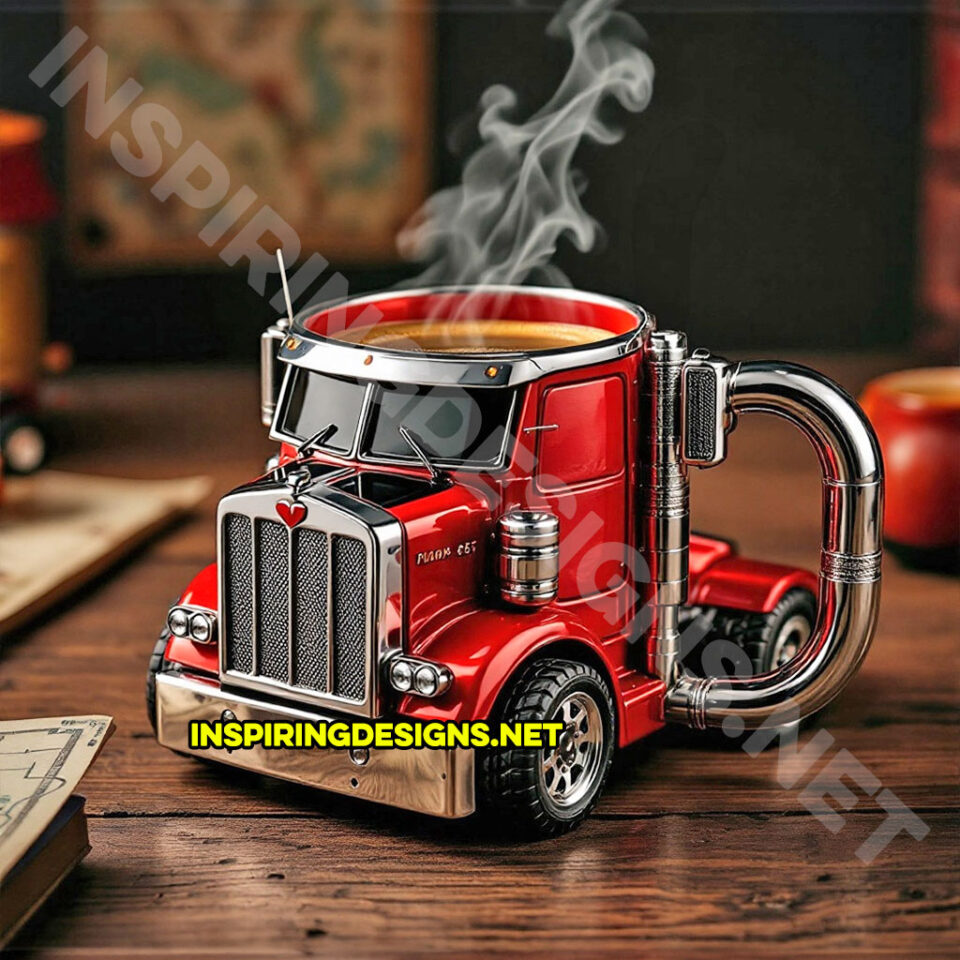 These Semi-Truck Coffee Mugs Are Perfect for Coffee-Loving Truckers