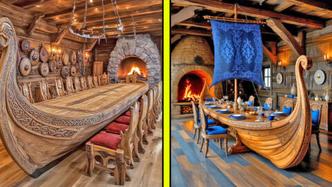 These Viking Ship Dining Tables Bring Epic Medieval Charm to Your ...