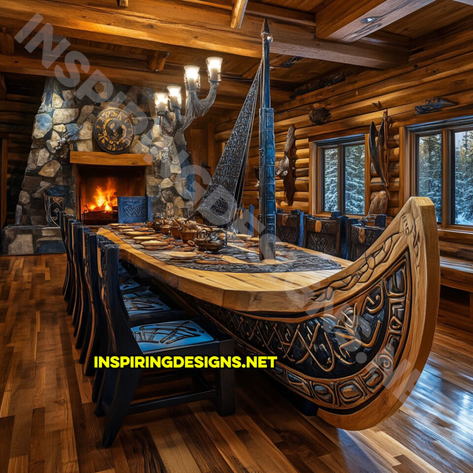 These Viking Ship Dining Tables Bring Epic Medieval Charm to Your ...