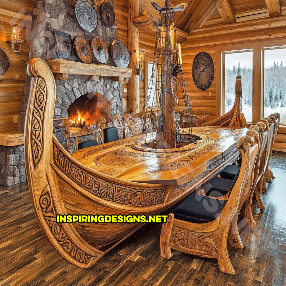 These Viking Ship Dining Tables Bring Epic Medieval Charm to Your ...